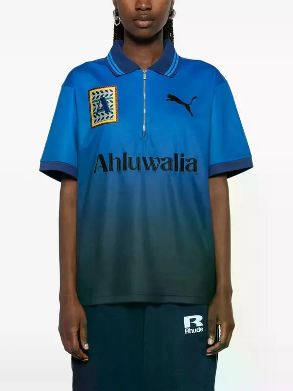 PUMA Ahluwalia X Zip-up Polo Shirt With Ombré Effect - Blue