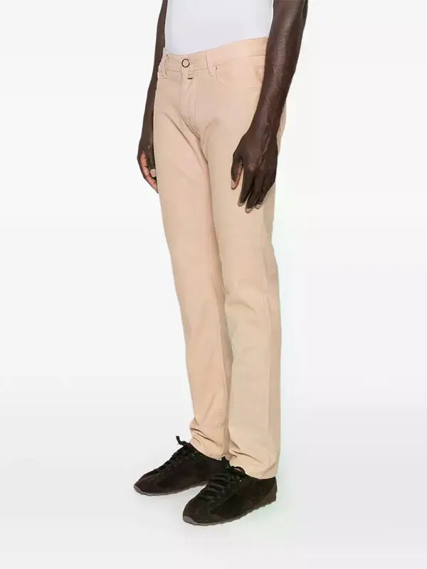 Jacob Cohen Bard Logo-patch Straight Leg Trousers - Neutrals