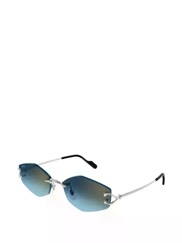 Cartier Rimless Geometric-frame Sunglasses - Silver