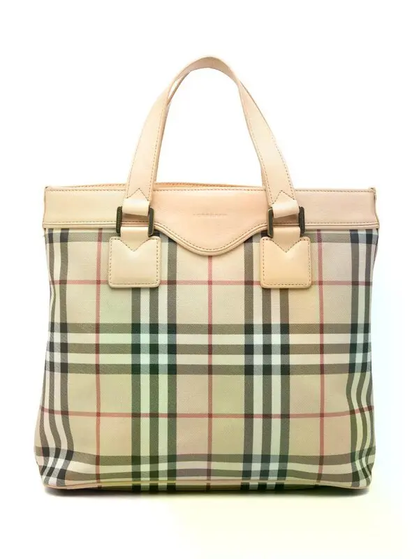 Burberry House Check Canvas Handbag - Neutrals