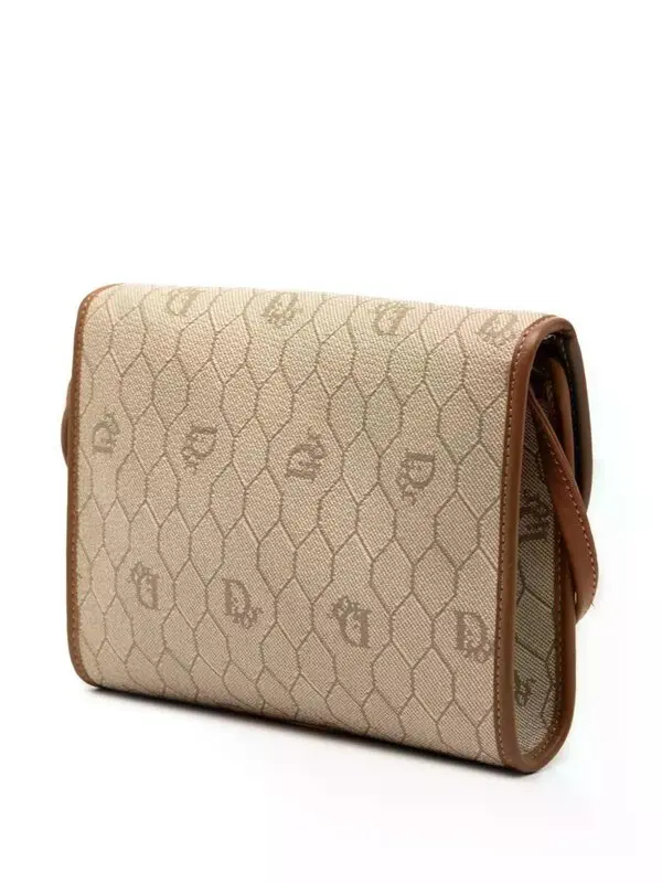 Dior Honeycomb Monogram Coated Canvas Crossbody Bag - Neutrals