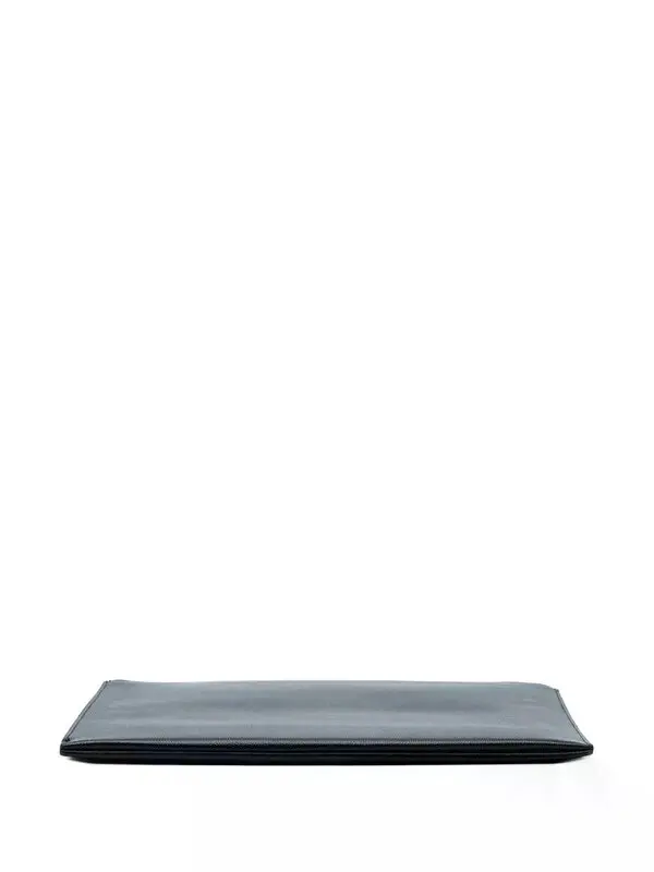 Saint Laurent Grained Leather Zip Clutch Bag - Black