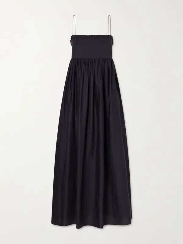 Matteau Empire Ruffled Cotton-poplin Midi Dress