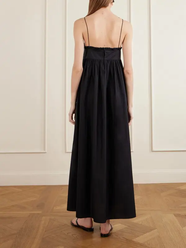 Matteau Empire Ruffled Cotton-poplin Midi Dress