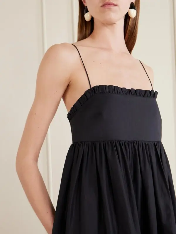 Matteau Empire Ruffled Cotton-poplin Midi Dress