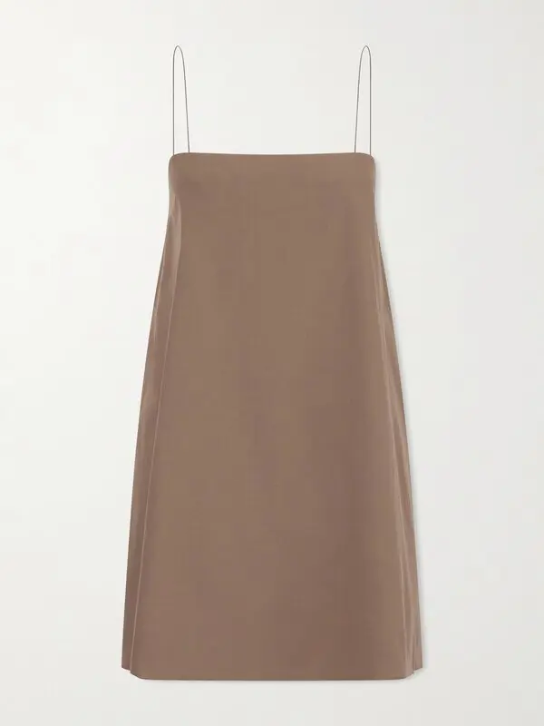 Matteau Organic Cotton-poplin Mini Dress - Brown