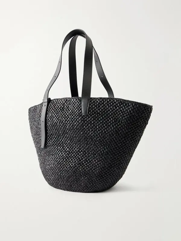 LIÉ STUDIO The Bianca Raffia Tote - Black