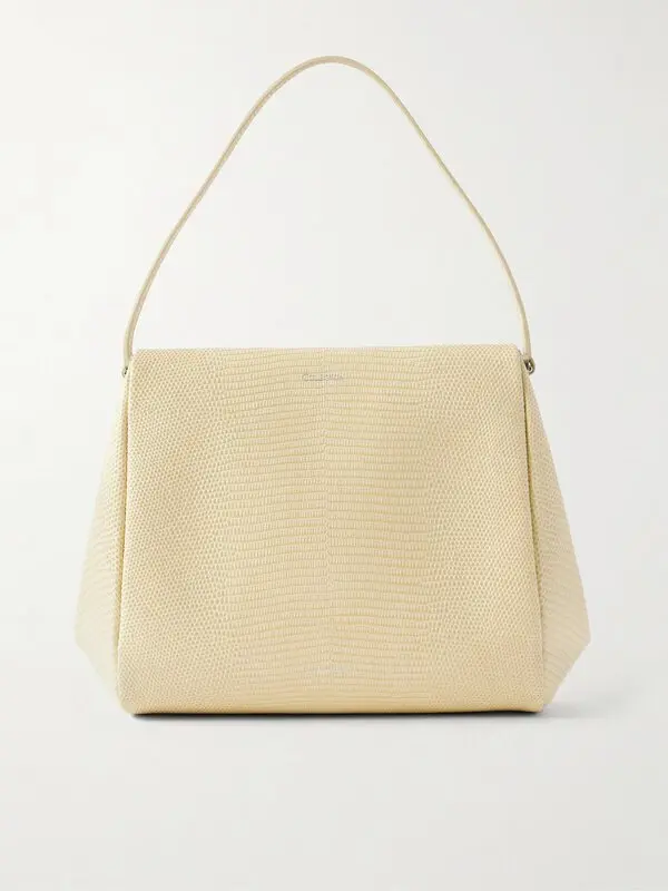 Calvin Klein Tina Snake-effect Leather Clutch Bag - Neutrals