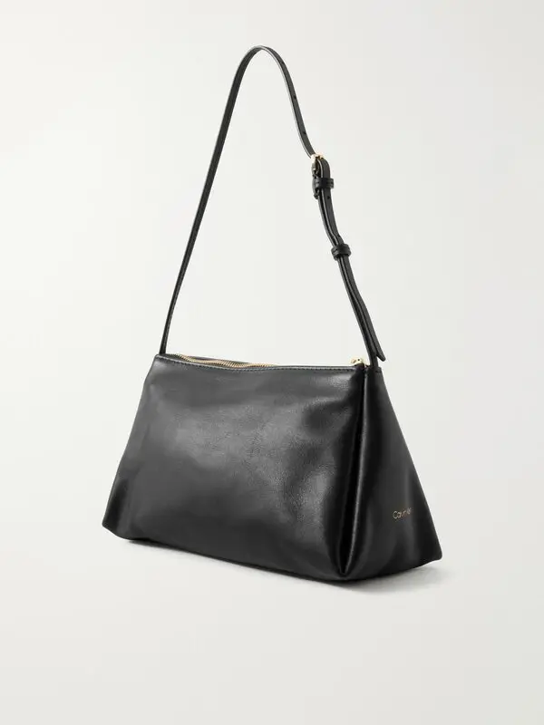 Calvin Klein Aurelis Leather Shoulder Bag - Black