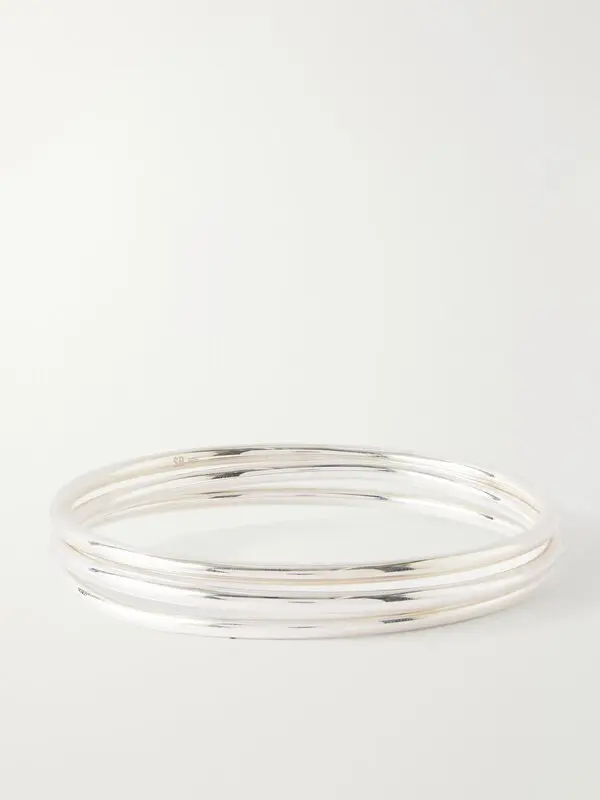 SOPHIE BUHAI Kaya Set Of Three Bangles - Silver