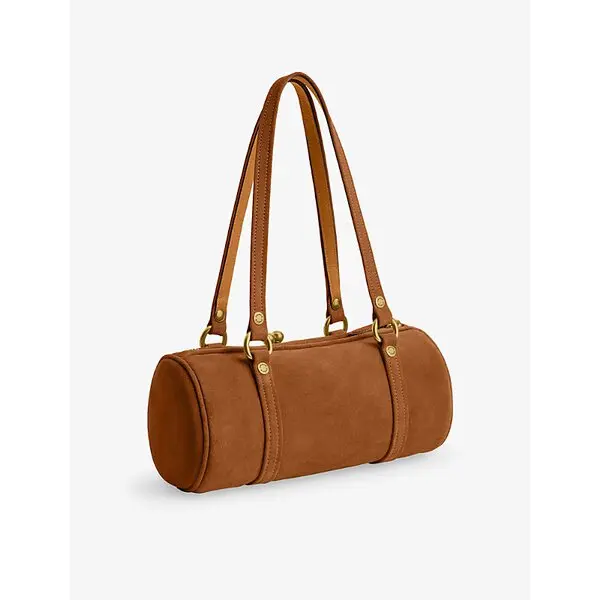 COACH Kisslock Suede Barrel Bag