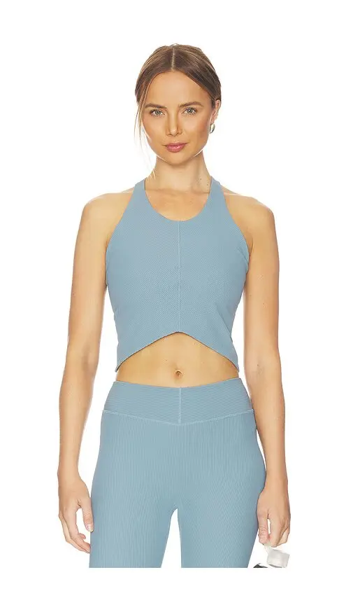 Beyond Yoga Ribbed Cropped Tank Top - Blue