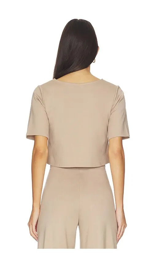 RIPLEY RADER Ponte Knit Cropped Top - Tan