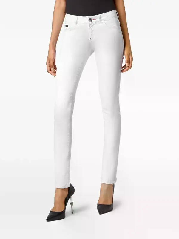 Philipp Plein Slim-fit Logo Plaque Denim Jeans