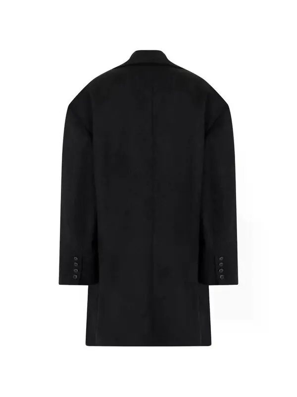 THE MANNEI Double-breasted Oversized Coat - Black