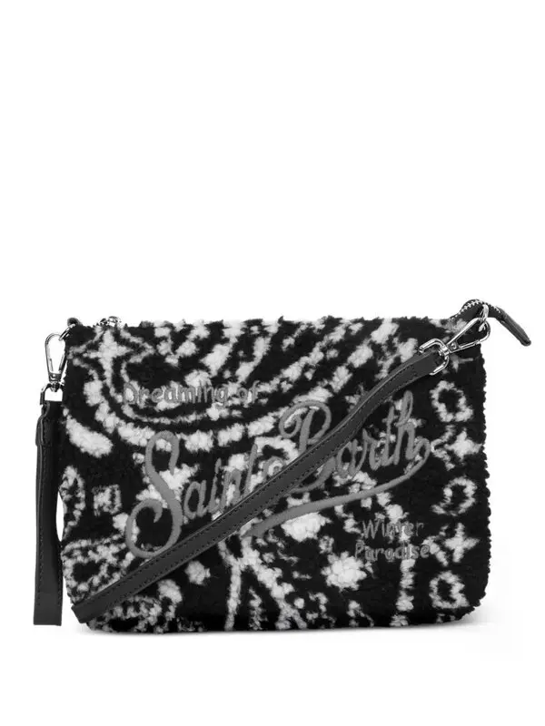 MC2 SAINT BARTH Parisienne Paisley-print Clutch Bag - Black
