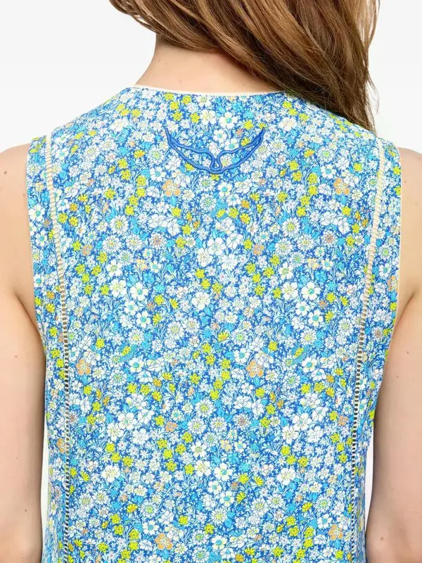 Zadig&Voltaire Rerol Floral-print Asymmetric Dress - Blue