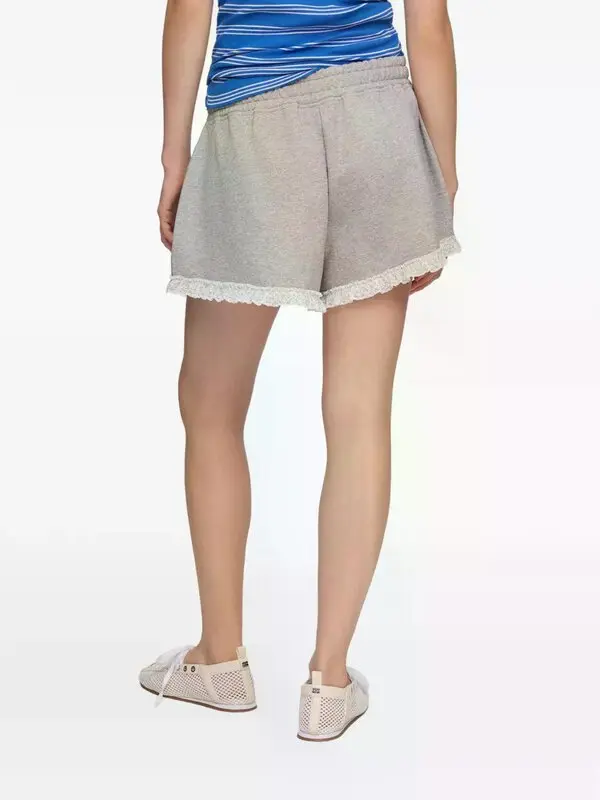GANNI Lace-trimmed Jersey Shorts