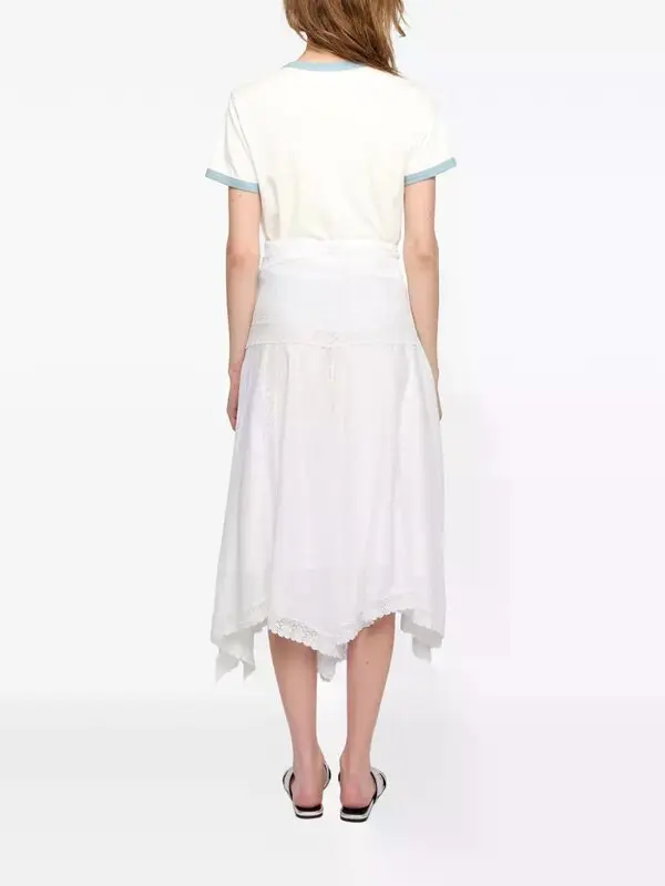 Zadig&Voltaire Jetro Asymmetric Skirt With Lace Trim - White