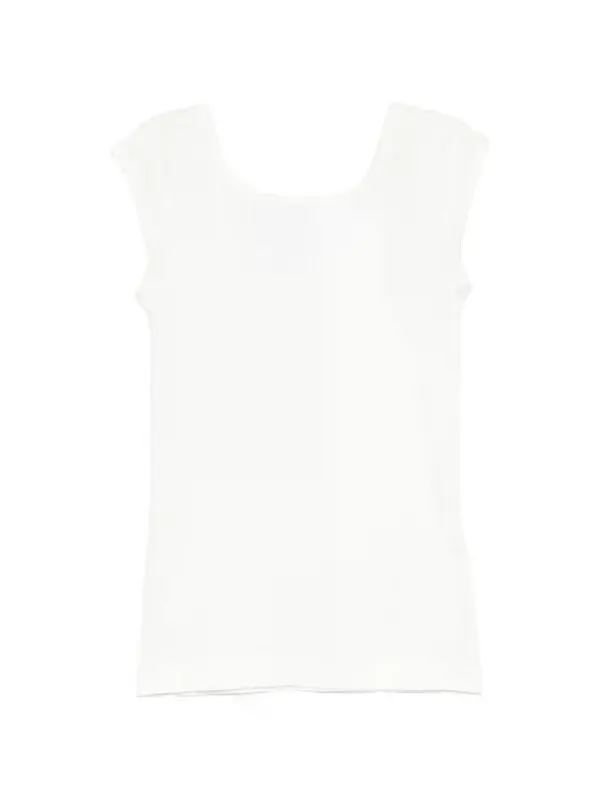 Pinko Tenace T-shirt With Square Neck And Cap Sleeves - White
