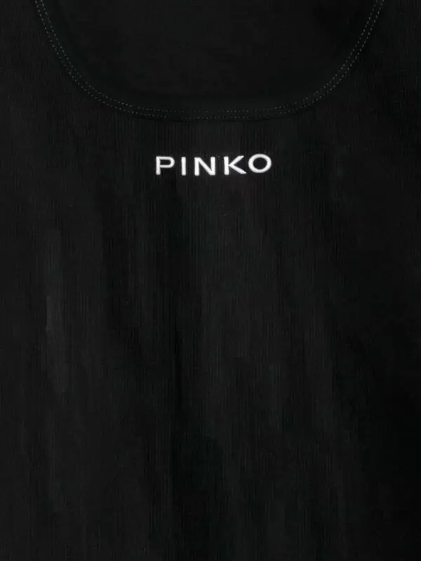 Pinko Ribbed Knit Cap Sleeve T-shirt