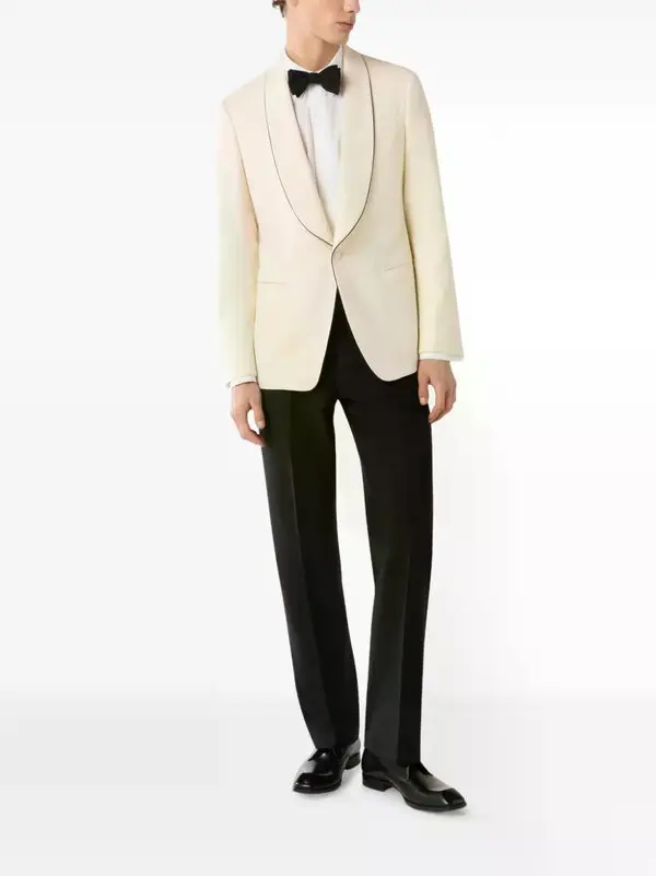 LARDINI Flat-front Wool-mohair Trousers