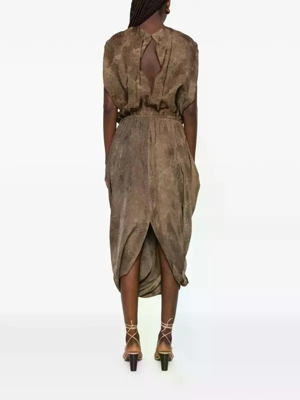 UMA WANG Sleeveless Midi Dress - Brown