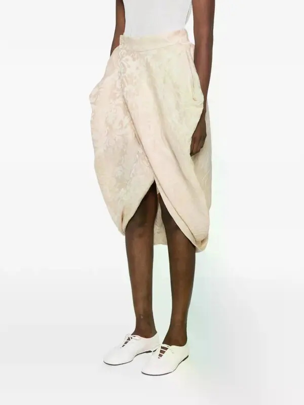 UMA WANG Asymmetric Midi Skirt - Neutrals
