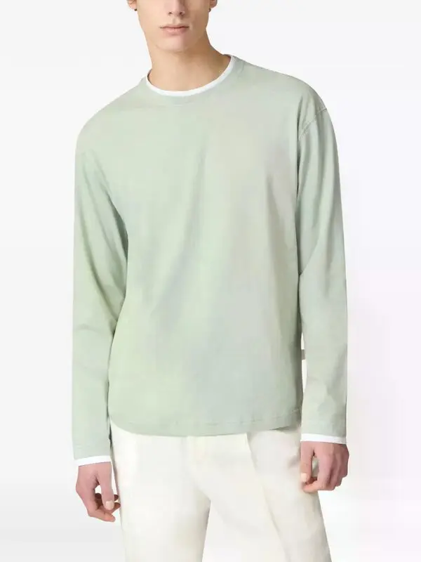 LARDINI Cut-edge Long-sleeve T-shirt - Green