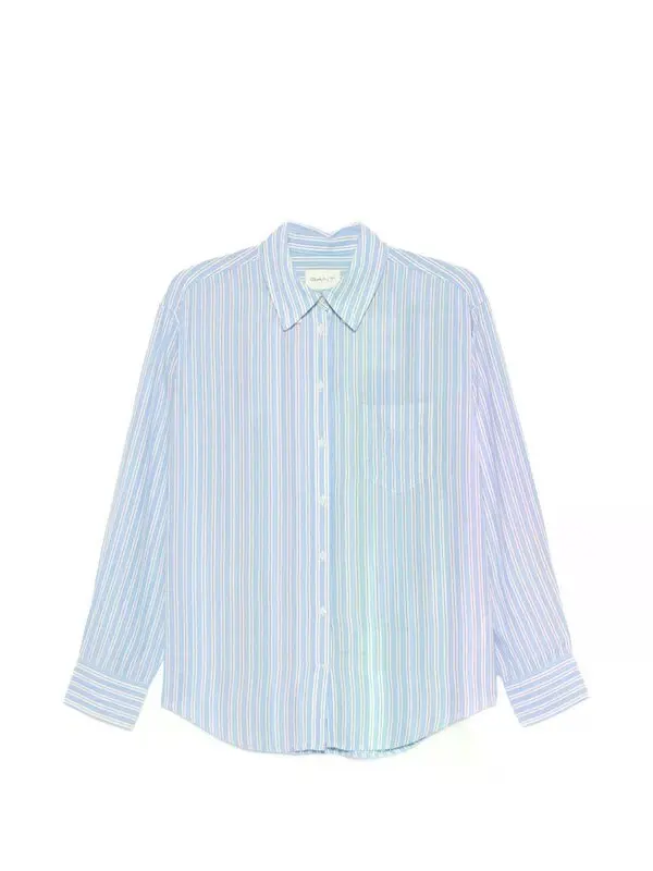 Gant Striped Cotton Shirt - Blue