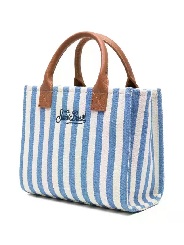 MC2 SAINT BARTH Midi Vanity Striped Tote Bag - Blue
