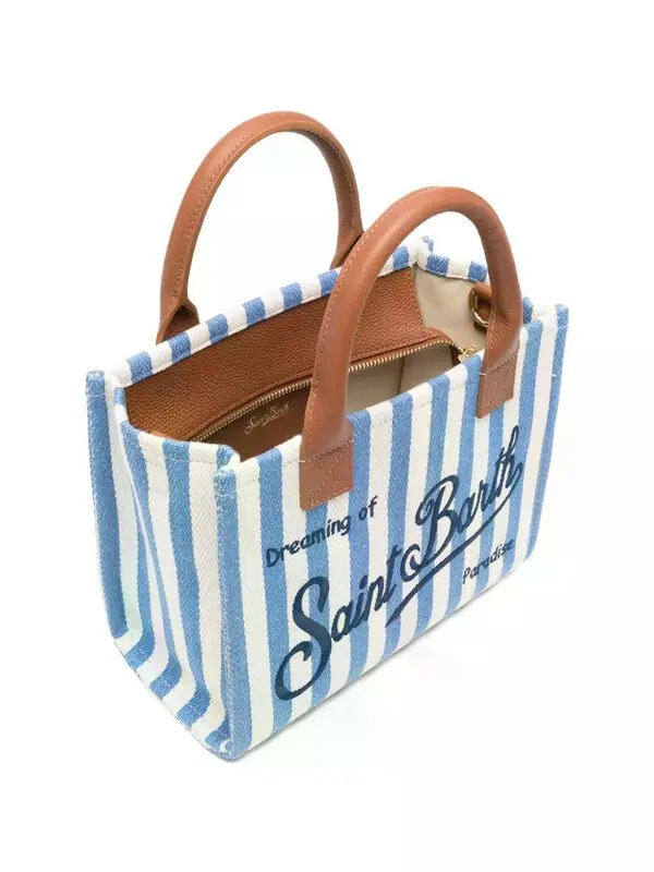 MC2 SAINT BARTH Midi Vanity Striped Tote Bag - Blue