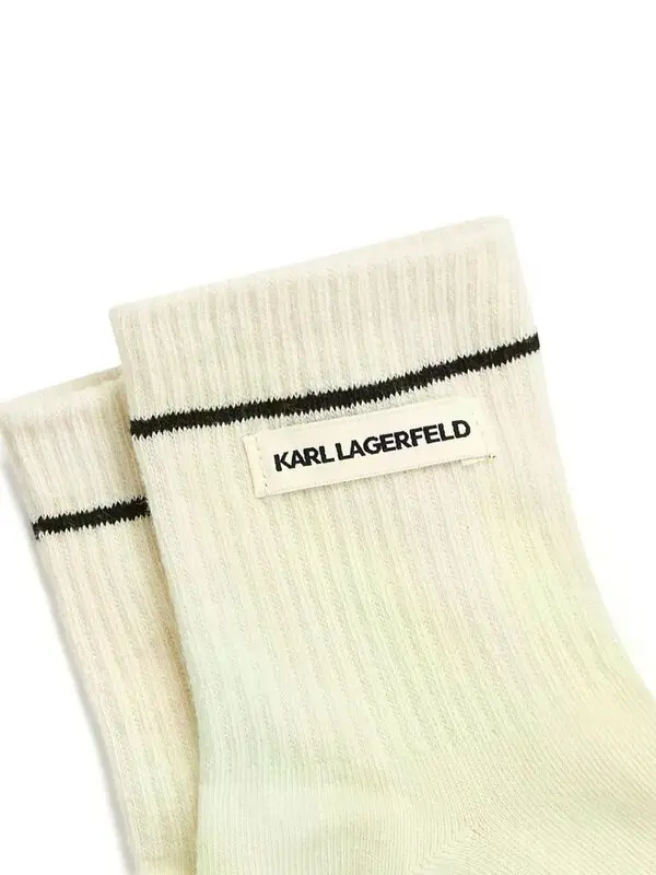 Karl Lagerfeld Ribbed Crew Socks Pack Of Two
