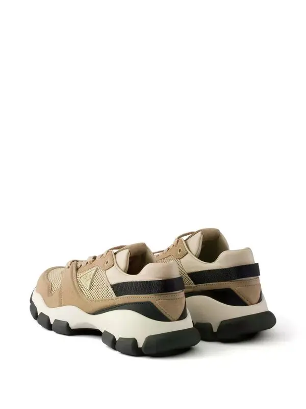Prada Mesh And Suede Sneakers - Neutrals