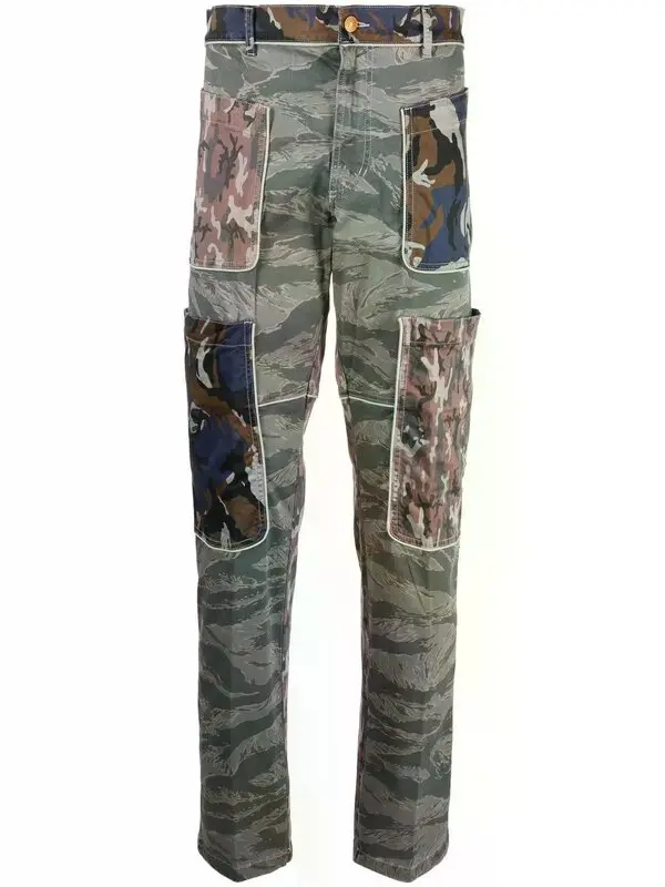 DIESEL® Camouflage Print Straight-leg Trousers - Blue