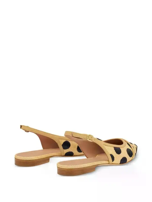 MALONE SOULIERS Polka-dot Raffia Slingback Flats