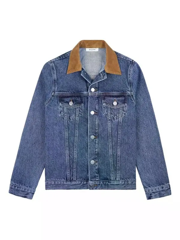 Sporty & Rich Contrasting Collar Cotton Denim Jacket