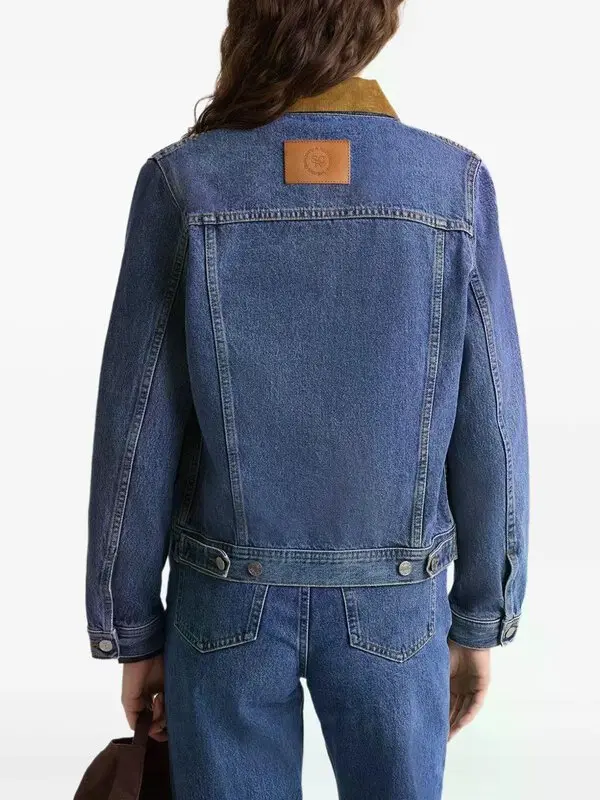 Sporty & Rich Contrasting Collar Cotton Denim Jacket