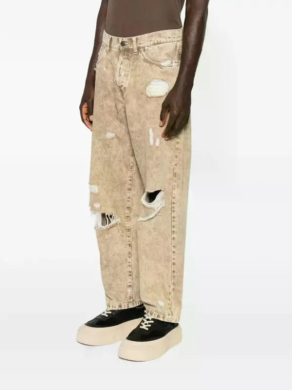 TRC Distressed Wide Leg Jeans