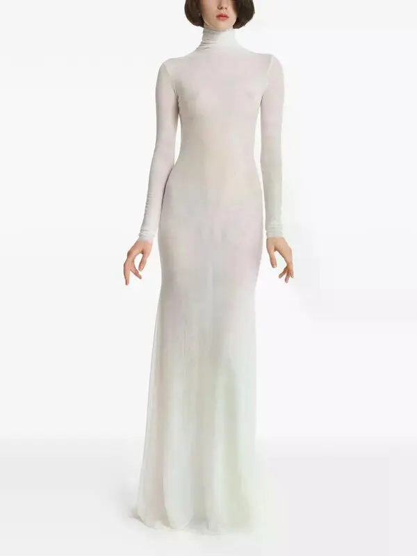 2310 STUDIO Mesh High-neck Maxi Dress