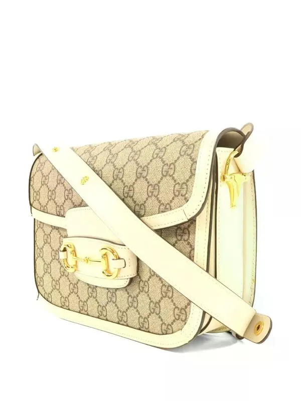 Gucci Horsebit 1955 Gg Supreme Shoulder Bag - Neutrals