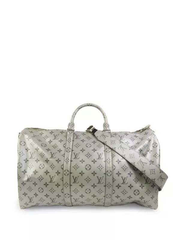LOUIS VUITTON 50 Keepall Bandoulière Monogram Reflect Tote Bag - Grey