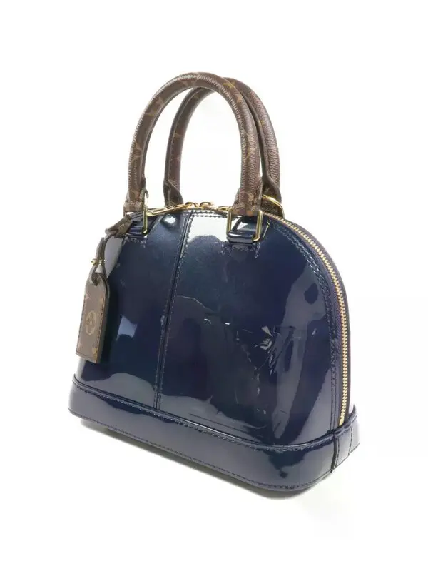 LOUIS VUITTON Alma Bb Monogram Vernis Tote Bag - Blue