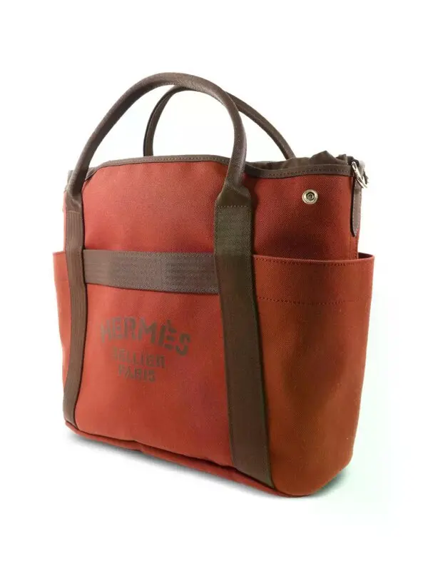 Hermès Grooming Canvas Tote Bag - Red