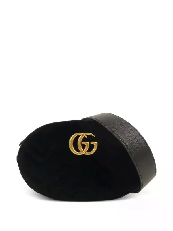 Gucci Gg Marmont Matelassé Velvet Belt Bag - Black