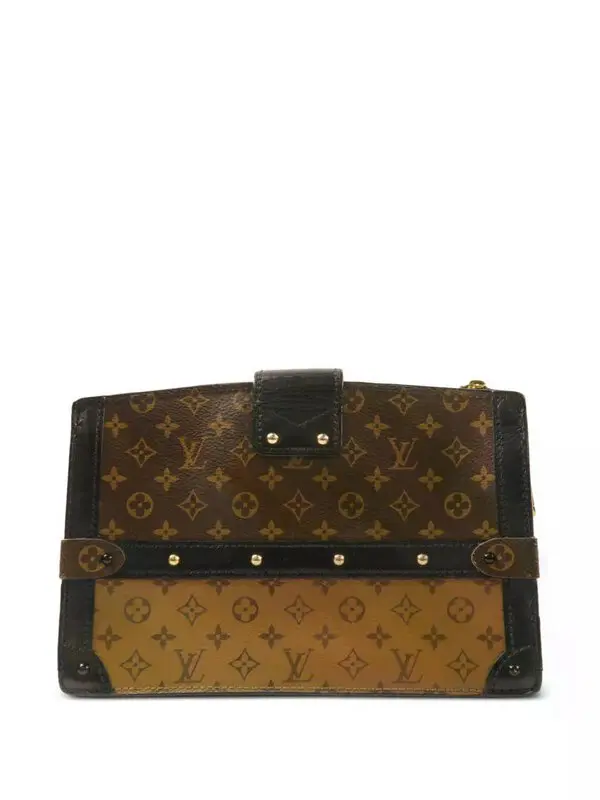 LOUIS VUITTON Trunk Reverse Monogram Clutch Bag - Brown