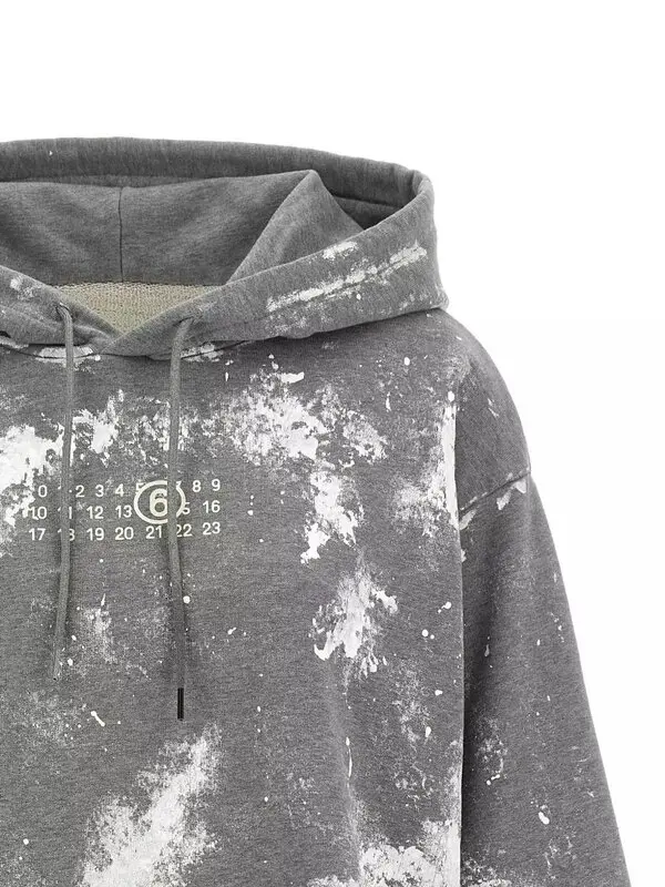 MAISON MARGIELA Numeric Signature Paint-splatter Hoodie