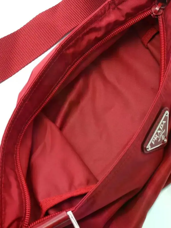 Prada Enamel Triangle Logo Crossbody Bag