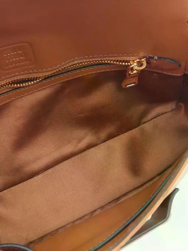Miu Miu Penny Leather Handbag - Neutrals