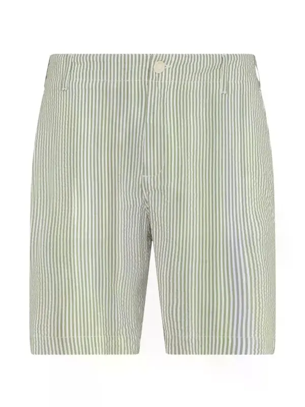 Vilebrequin Khaki Stripe Pattern Button Fastening Shorts